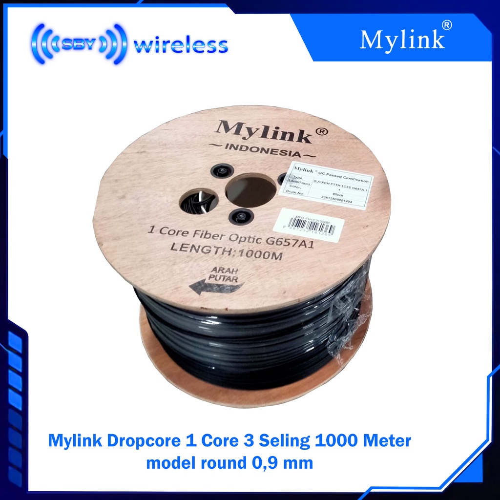 Jual Mylink Kabel FTTH Dropcore 1 core 3 Seling hasbelan 1000 meter ...