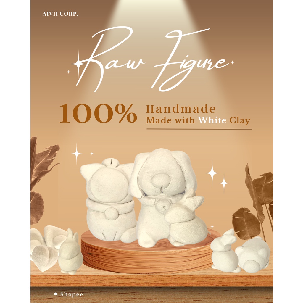 Jual RAW FIGURE PATUNG POLOSAN BAHAN KERAJINAN CLAY TANAH LIAT LUCU ...