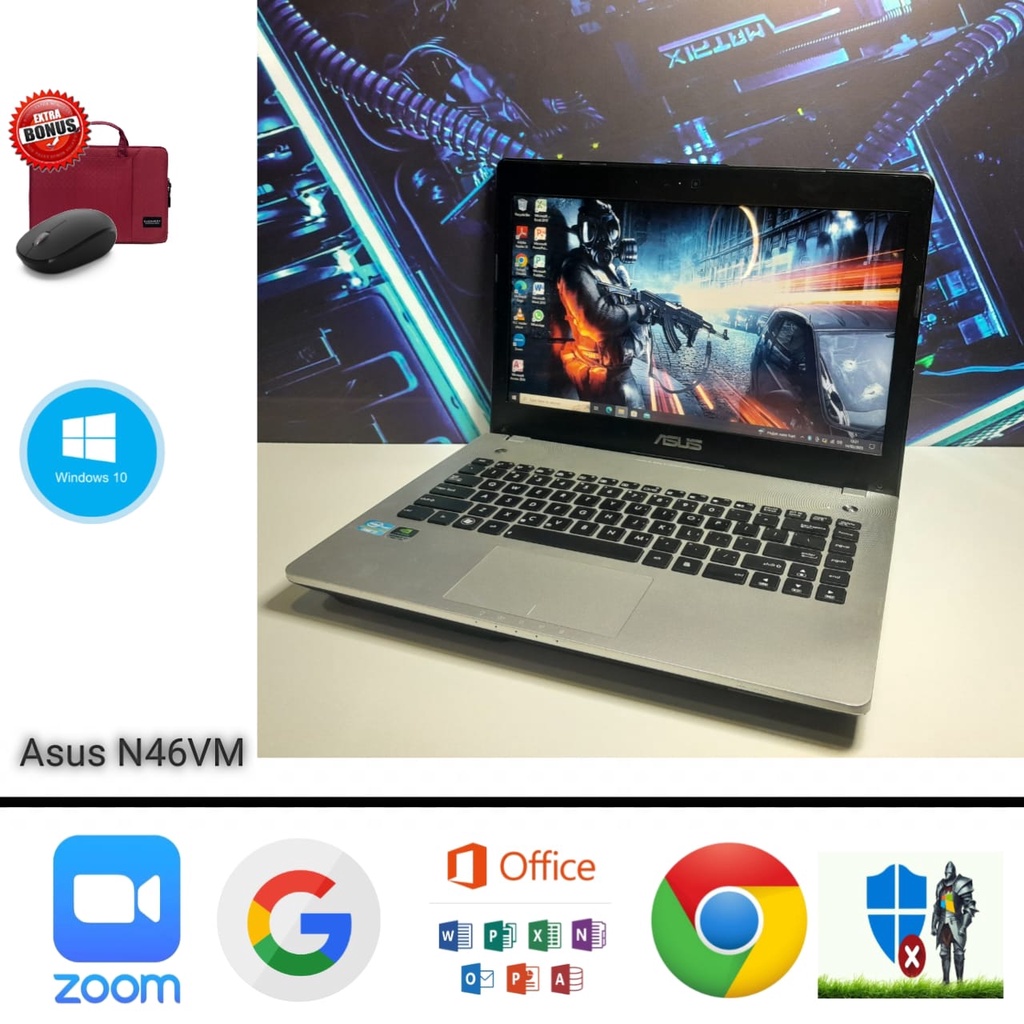 Jual Laptop Asus N46VM Core i7 Gen 3 Ram 4GB SSD 256GB VGA Nvidia ...