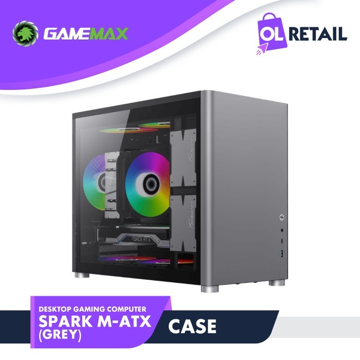 Jual GameMax Spark Grey M-ATX Desktop Gaming Computer Case | Shopee Indonesia