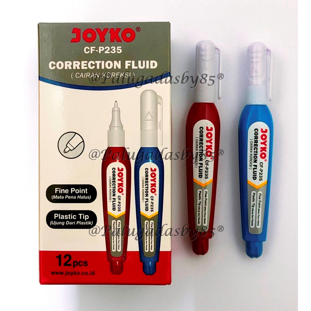 Jual (1 Pak Isi 12 Pcs) Correction Fluid JOYKO CF-P235 / Cairan Koreksi Penghapus Cair Joyko CF ...