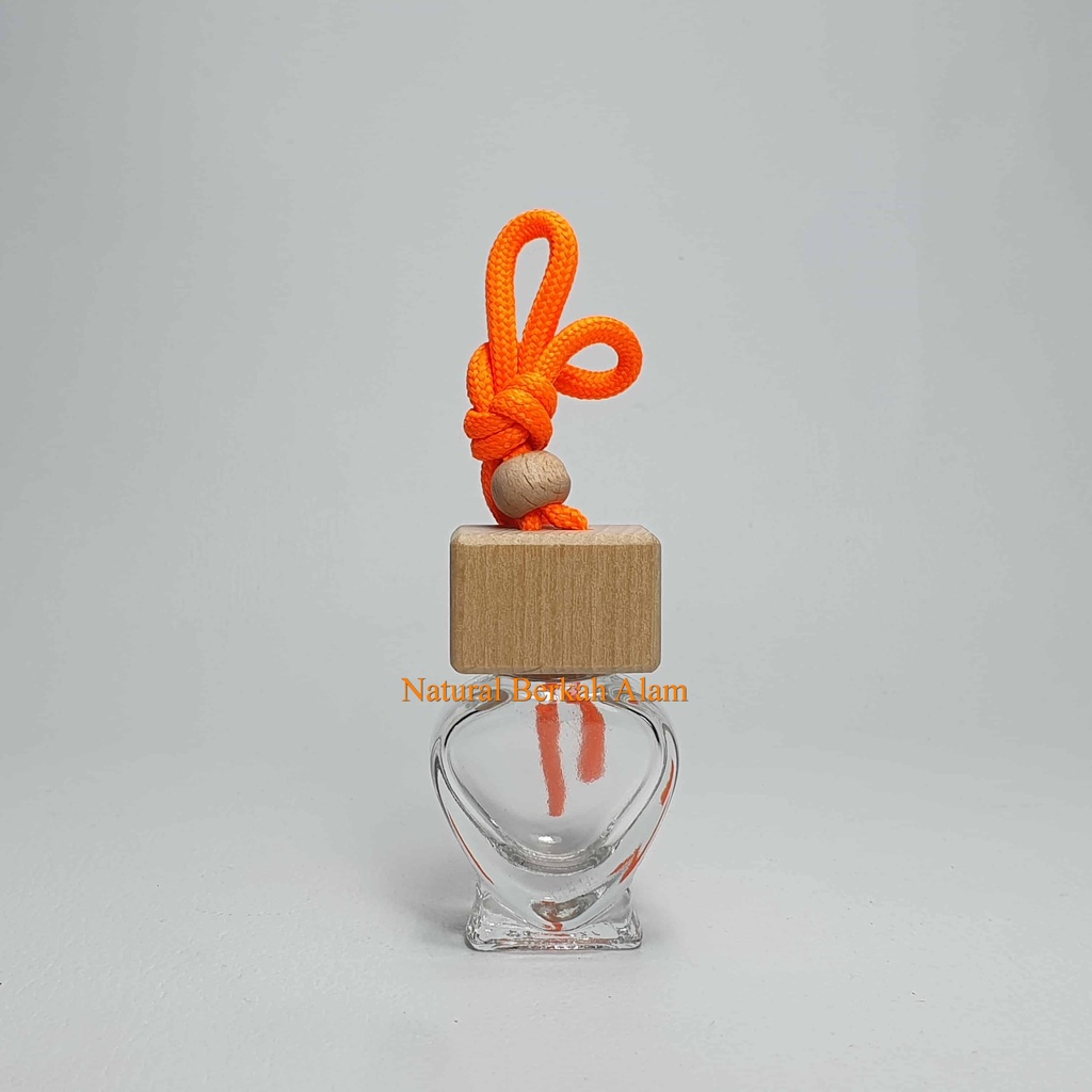 Jual Botol Parfum Gantung 10 Ml Heart Tutup Kayu Kotak / Botol Kaca ...