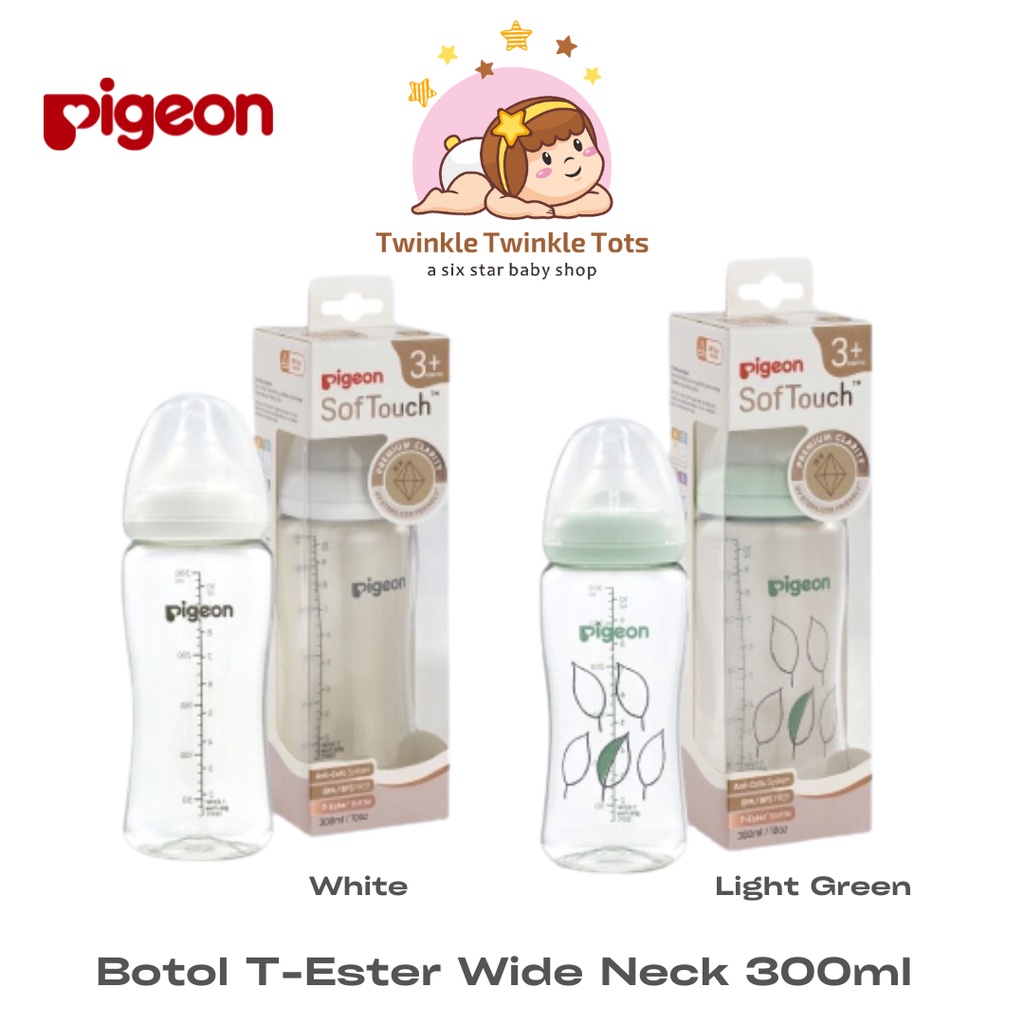 Jual PIGEON Botol T-Ester Wide Neck 300ml W/ P-Plus Nipple / Botol Susu Bayi Wide Neck | Shopee ...