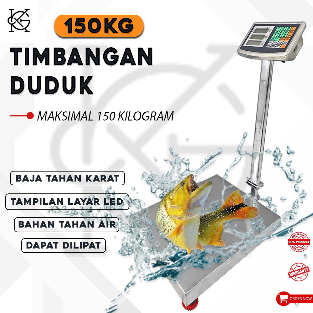 Jual TCS - SS 150 kg Timbangan Duduk Digital Elektronik Pagar Lipat Display Tahan Air Tahan ...