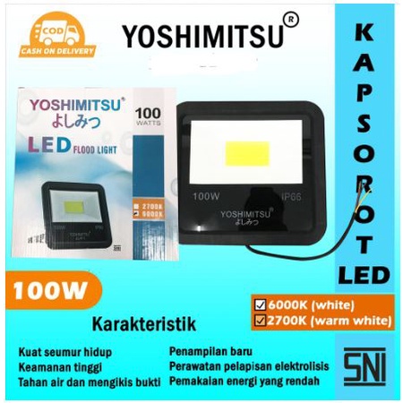 Jual Lampu Tembak 100w Yoshimitsu Putih Mata LED COB 100 W Kap Sorot ...