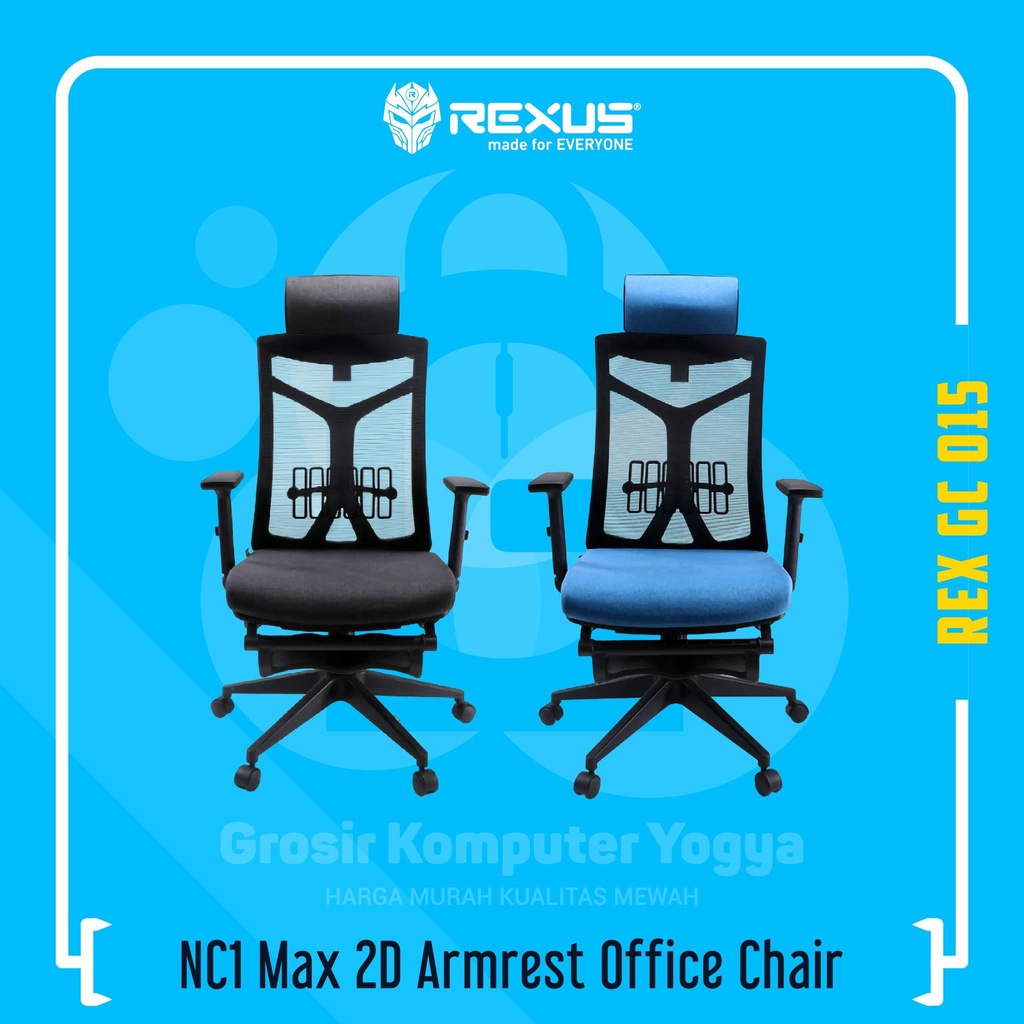 Jual Rexus NC1 Max 2D Armrest Comfortable Design Office Chair Kursi ...