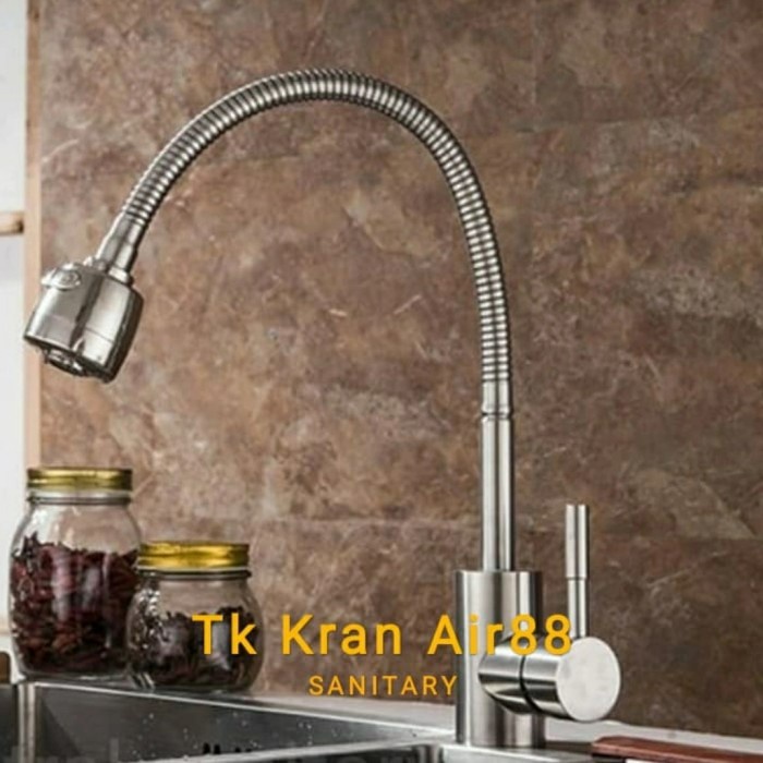 Jual KRAN KITCHEN SINK/KRAN BAK CUCI PIRING STAINLESS FLEXIBLE TANAM ...