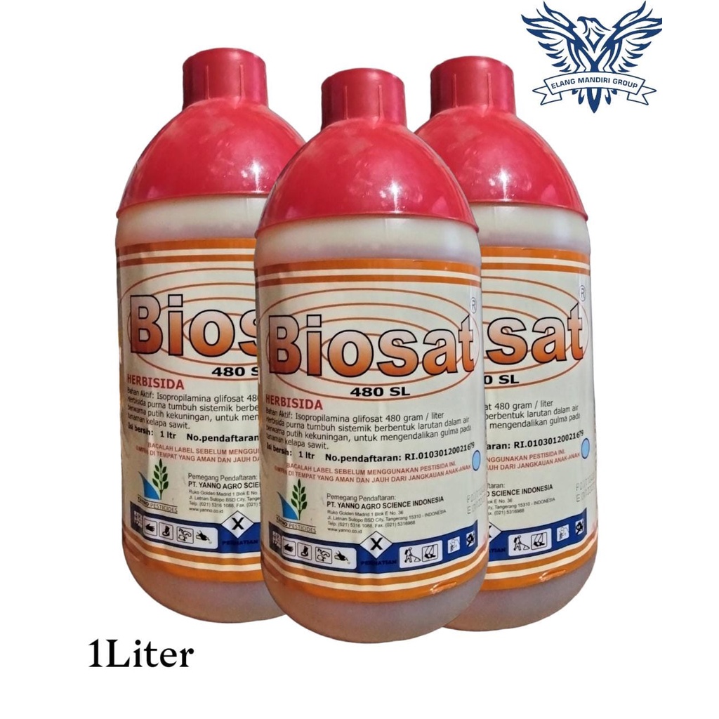 Jual Herbisida BIOSAT 480SL 1 Liter Sistemik Pembasmi Rumput Sampai Ke ...