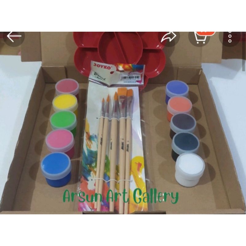 Jual Paket alat lukis lengkap dengan 1 set kuas JOYKO 5pcs | Shopee ...