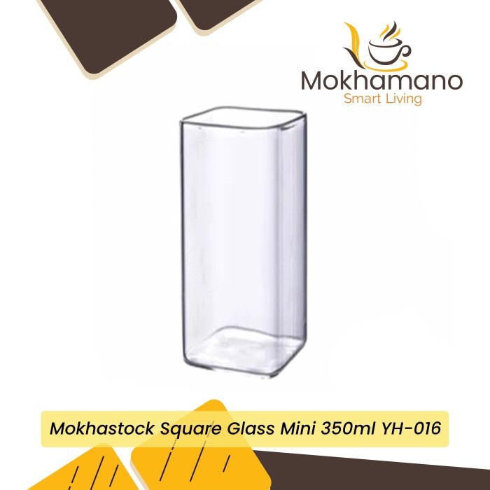 Jual Mokhastock Gelas Kotak Transparan Minuman Square Glass Mini 280 350 ml | Shopee Indonesia