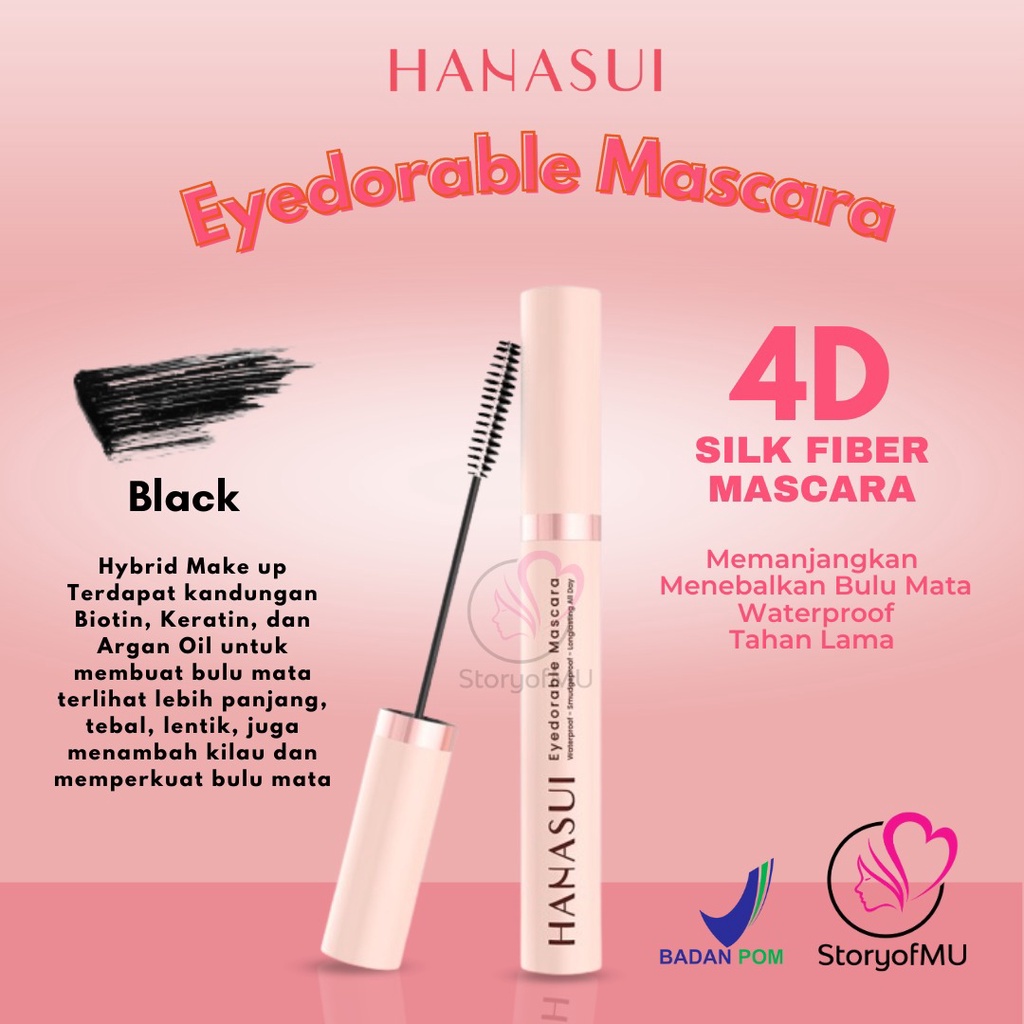 Jual HANASUI Eyedorable Mascara 8ml | 4D Silk Fiber Mascara | Maskara ...