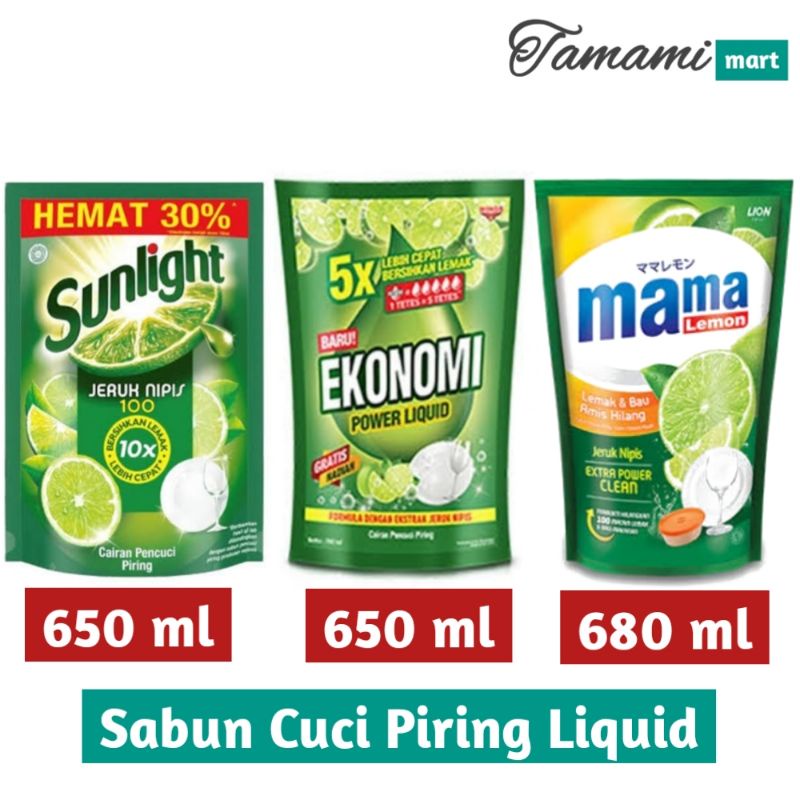 Jual Sunlight 650ml sabun cuci piring liquid mama lemon 680ml sabun ...