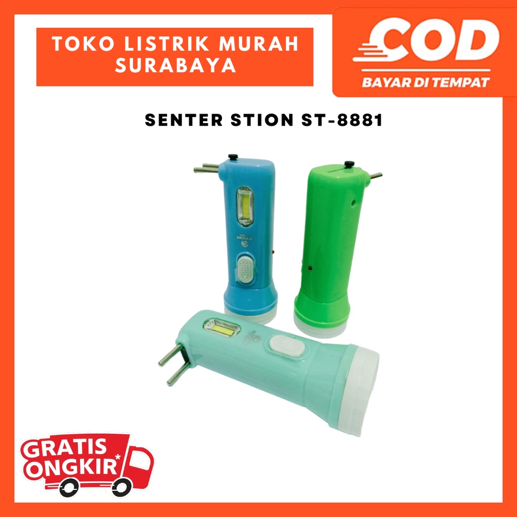 Jual Senter Stion 8881/ SENTER TANGAN STION 2IN1(ST-8881) | Shopee Indonesia