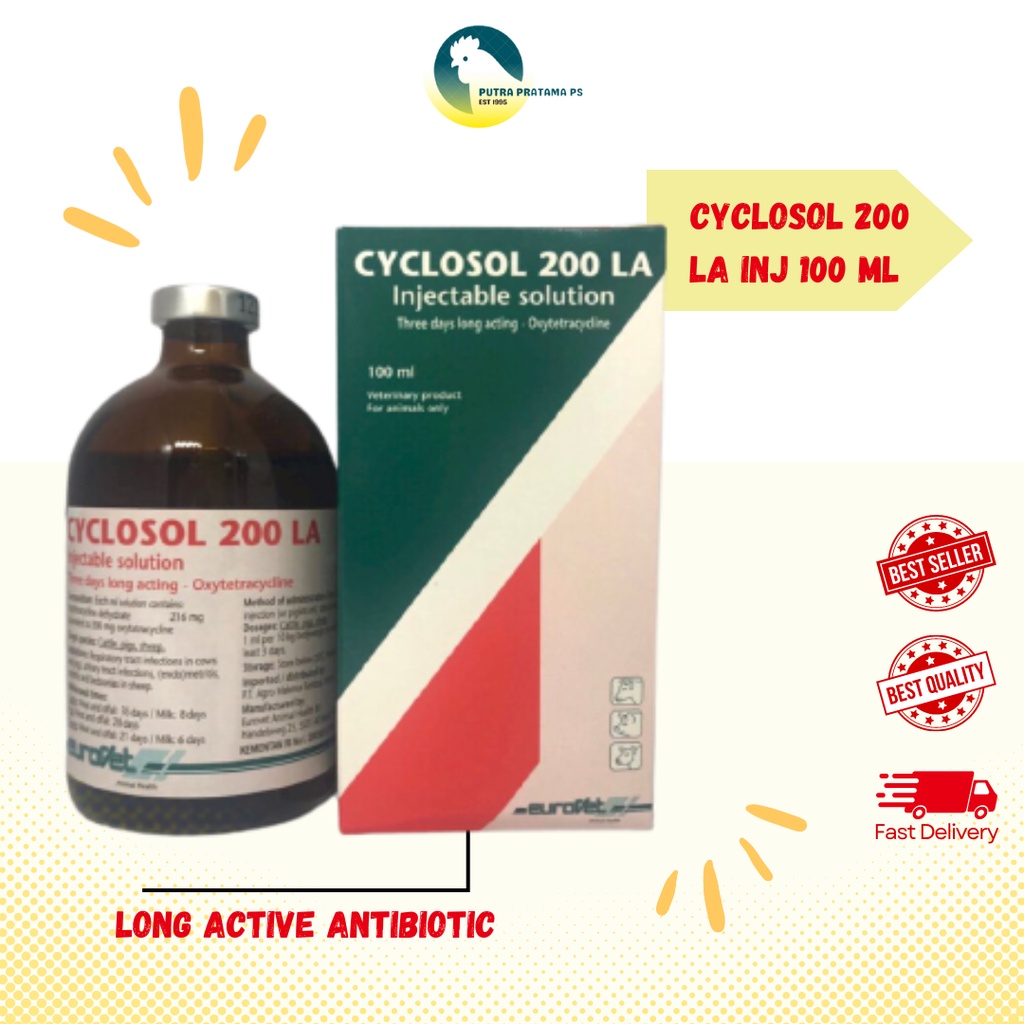 Jual CYCLOSOL 200 LA INJ 100 ML - Antibiotik Injeksi untuk Hewan ...