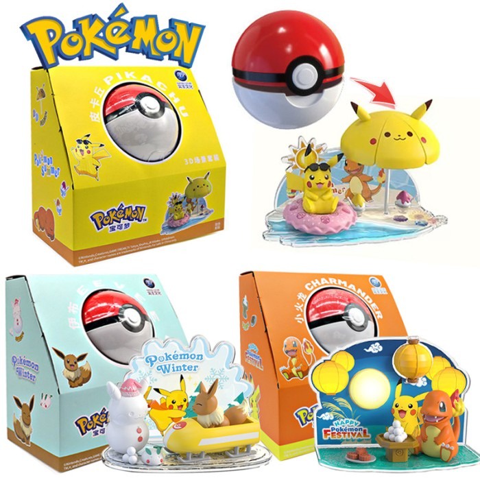 Jual Pokemon Scene Set Action Figure Original Pajangan Meja SunFunToys ...