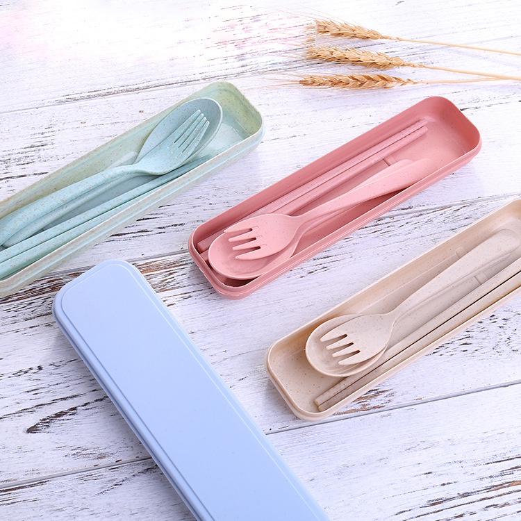 Jual Sendok Set Jerami Wheat 3 in 1 Alat Makan Set Jerami | Shopee ...