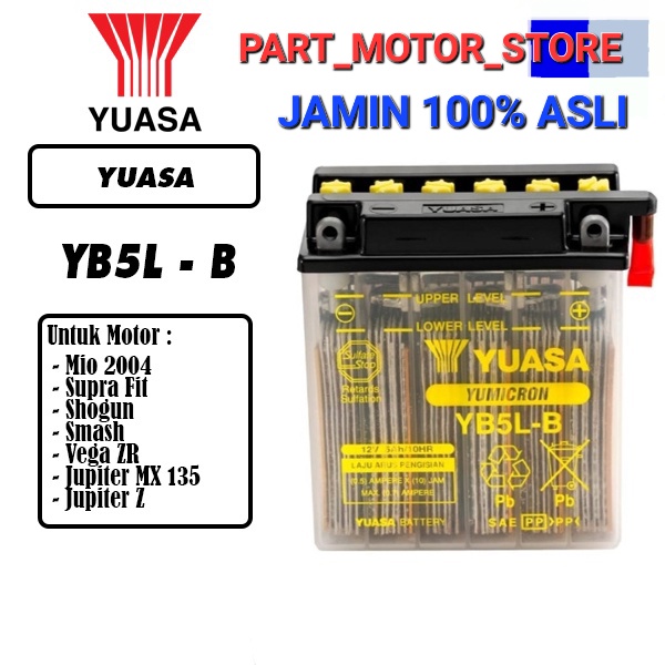 Jual AKI MOTOR SUPRA FIT, FIT X, AKI MEGAPRO PRIMUS, ASTREA GRAND YB5L-B YUASA ORIGINAL | Shopee ...