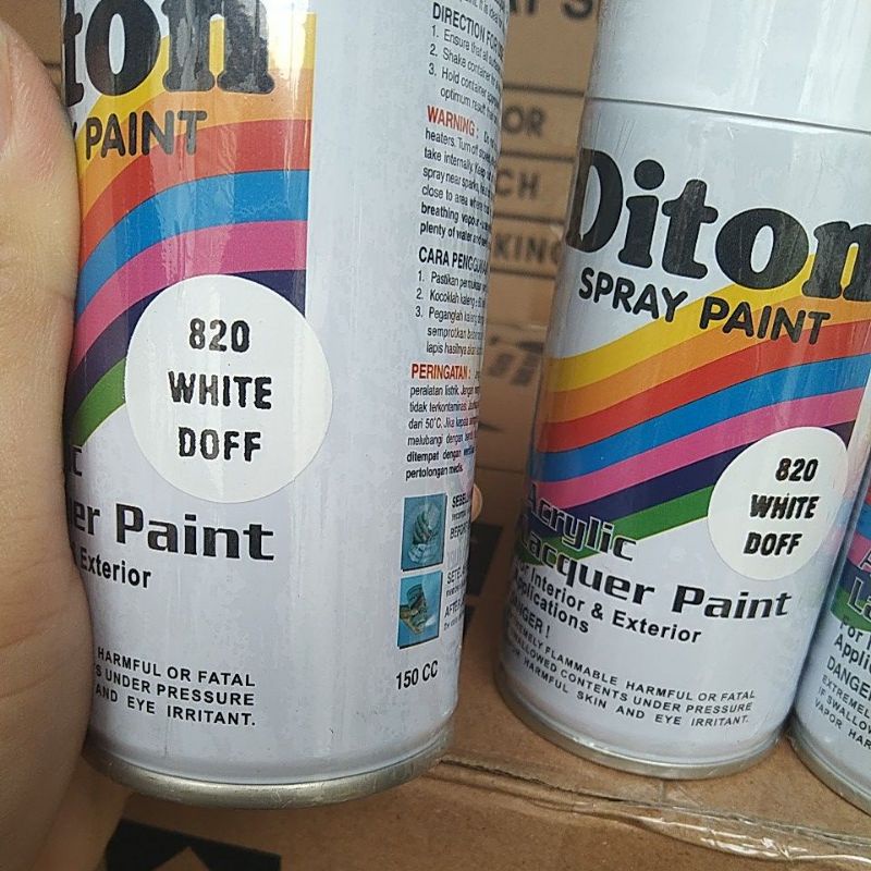 Jual cat semprot Pilok pilox diton 150cc white doff 820 putih doff ...