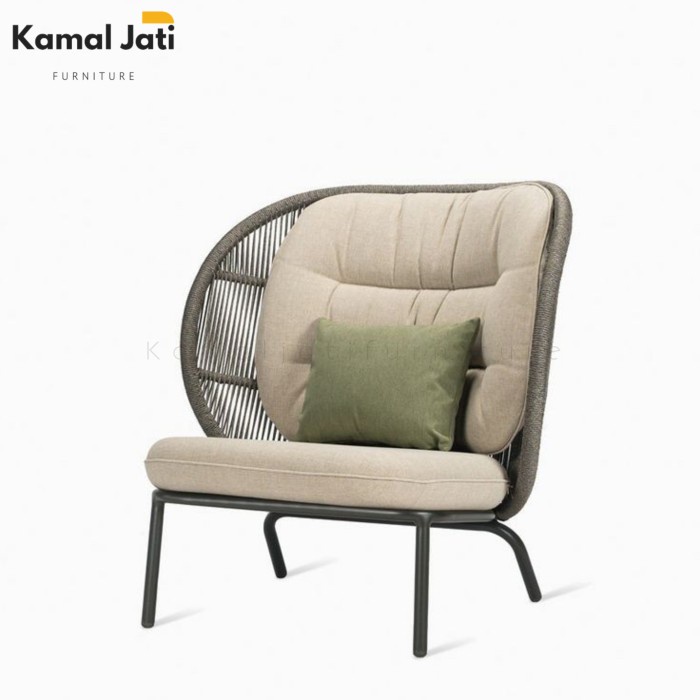 Jual kursi santai sofa anyaman tali rope, kursi teras, kursi taman ...