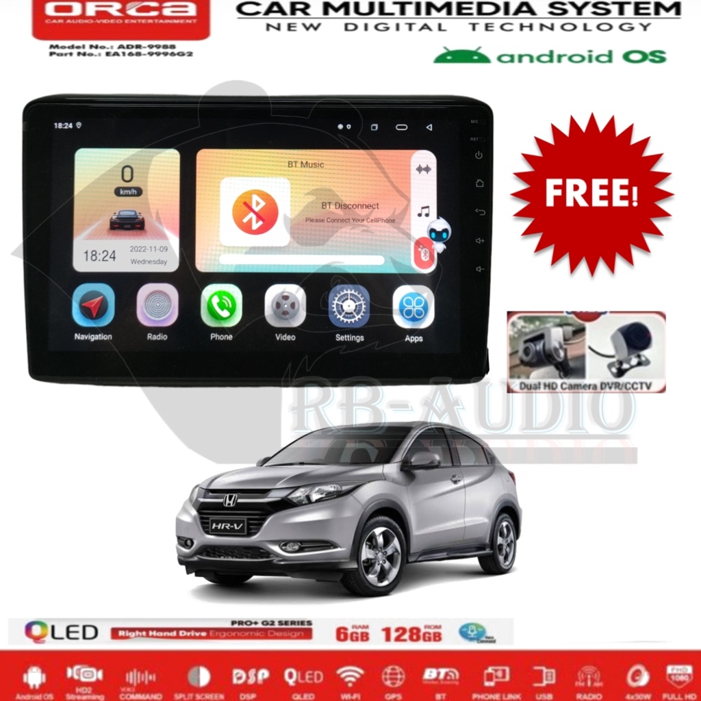 Jual Head Unit Android Orca Pro Plus For Honda Hrv 2015 up 10 inch ...