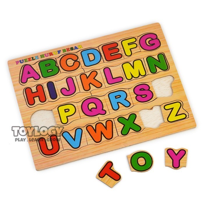 Jual Mainan Kayu Edukasi Anak Potongan Puzzle Abjad Alphabet Huruf ...