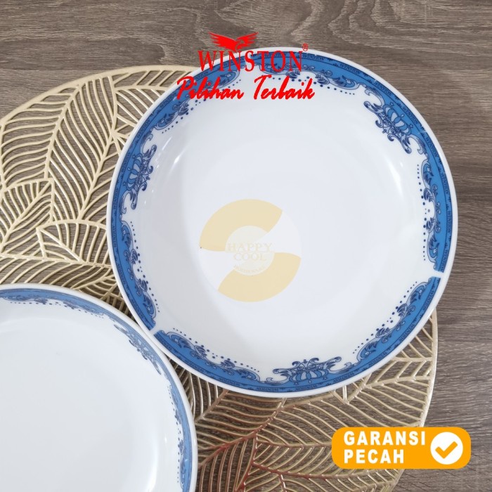 Jual WINSTON 1pcs Piring Kue Keramik 8,25in Mahkota Biru | Piring Buah ...