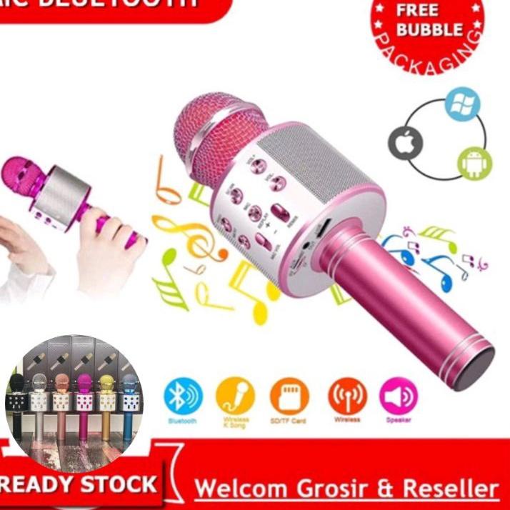 Jual FIF845 Mic Ws 858 Mic Karaoke WS858 Bluetooth Wireless Microphone Speaker KTV Smule Karaoke ...