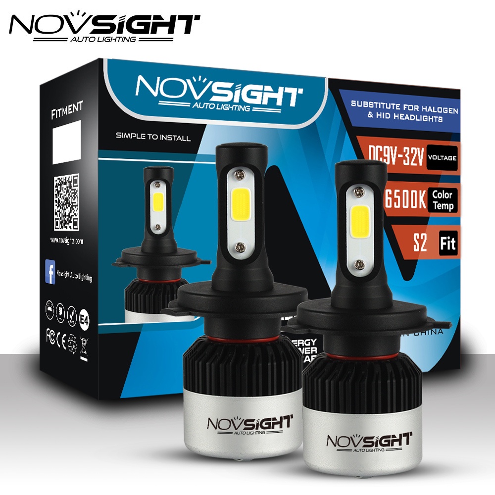Jual NOVSIGHT A500-S2 LED Headlight Bulbs /H4/H7 LED Super Bright Fog ...