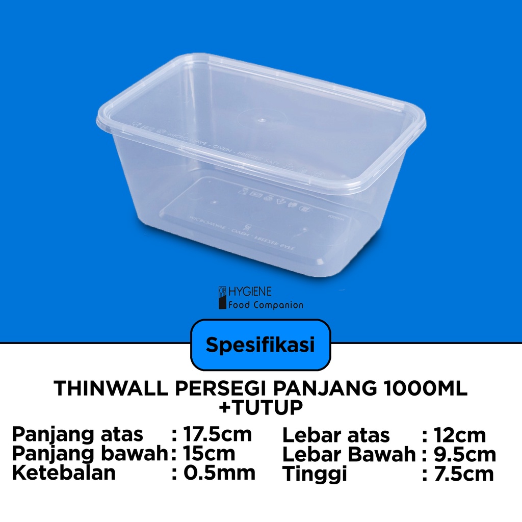 Jual Thinwall Rectangle Kotak Makan Plastik Persegi Panjang All Size