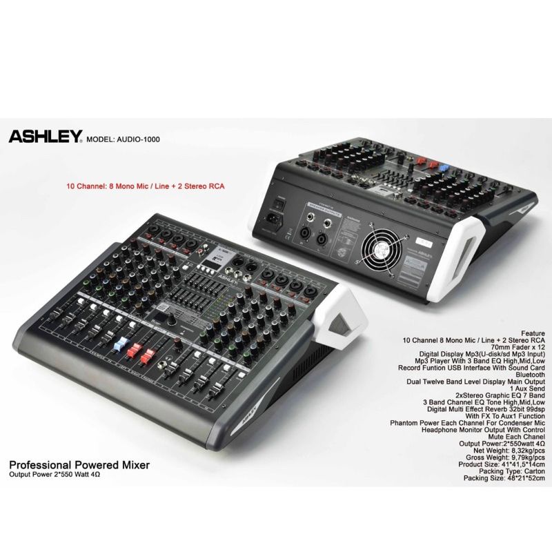Jual Power Mixer ASHLEY AUDIO 1000 ORIGINAL 10 Channel | Shopee Indonesia
