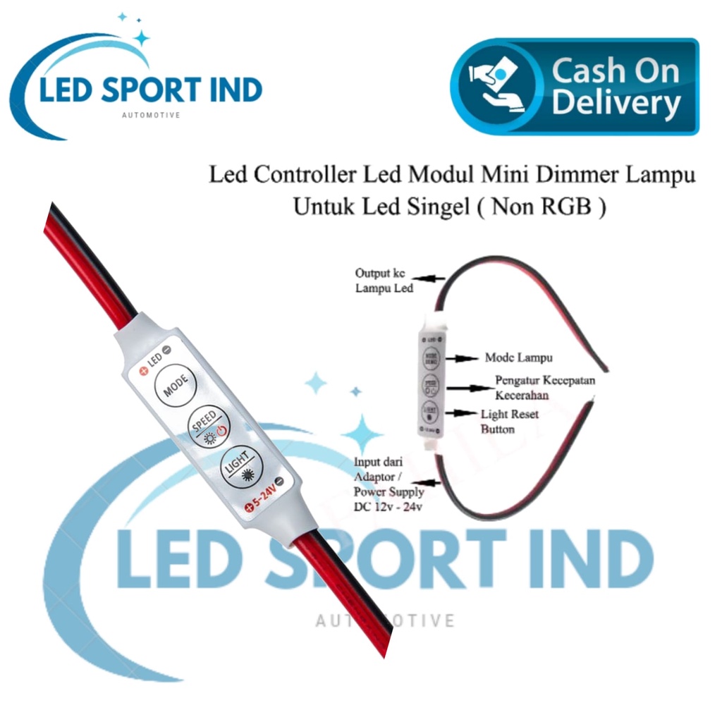 Jual KONTROLER MINI LED SINGLE COLOR DIMMER DAN STROBO 12-24V kontroler ...