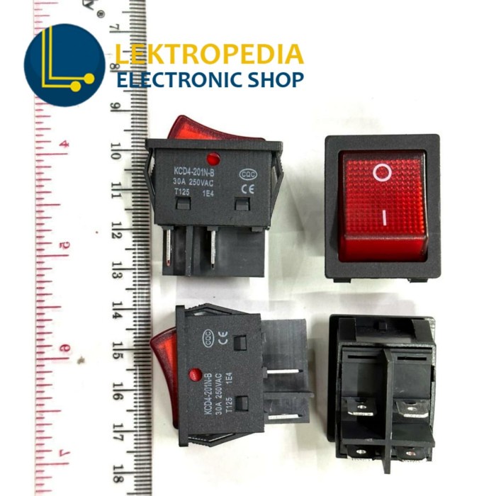 Jual Saklar Besar on off 4pin 30A 4p 4 pin Switch Merah lampu | Shopee ...