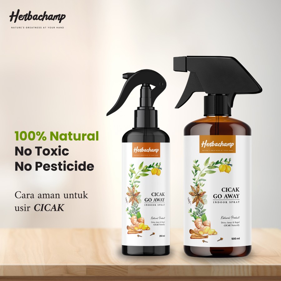 Jual Herbachamp CICAK GO AWAY / Pengusir Cicak Alami / Spray Anti Cicak ...