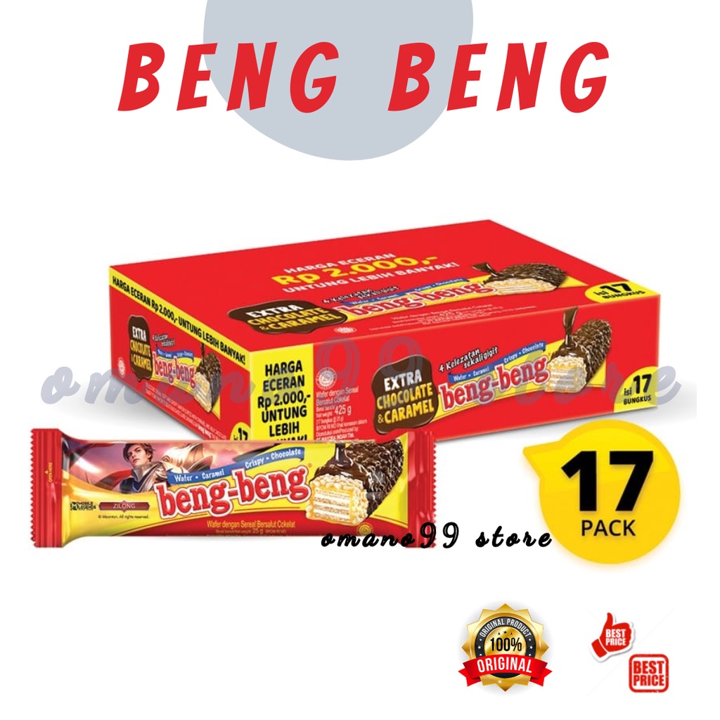 Jual Beng Beng / Bengbeng Wafer Coklat 25 Gram Isi 17 Pcs | Shopee Indonesia