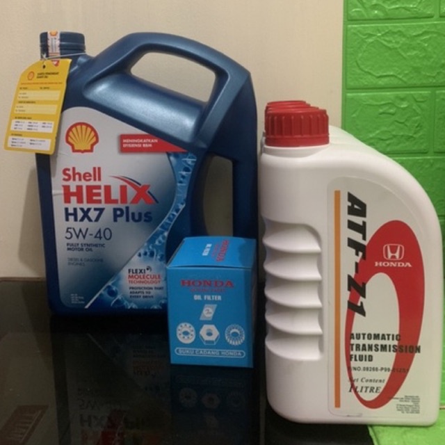 Jual paket Oli shell helix hx7 5w 40+ oli matic honda atf z1(4liter ...