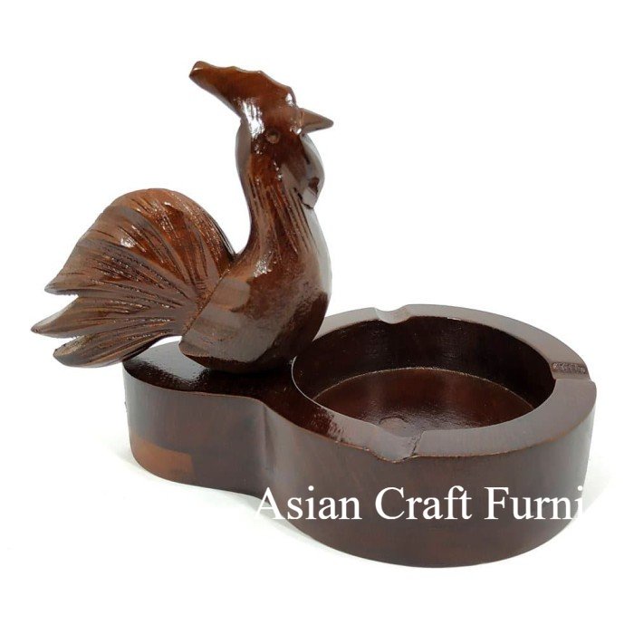 Jual Asbak Rokok Kerajinan Kayu Jati Pahat Model Patung Ayam Jago Antik ...
