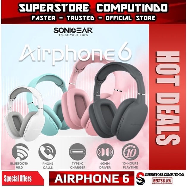 Jual Headset Bluetooth SonicGear AirPhone 6 with Mic - Wireless ...