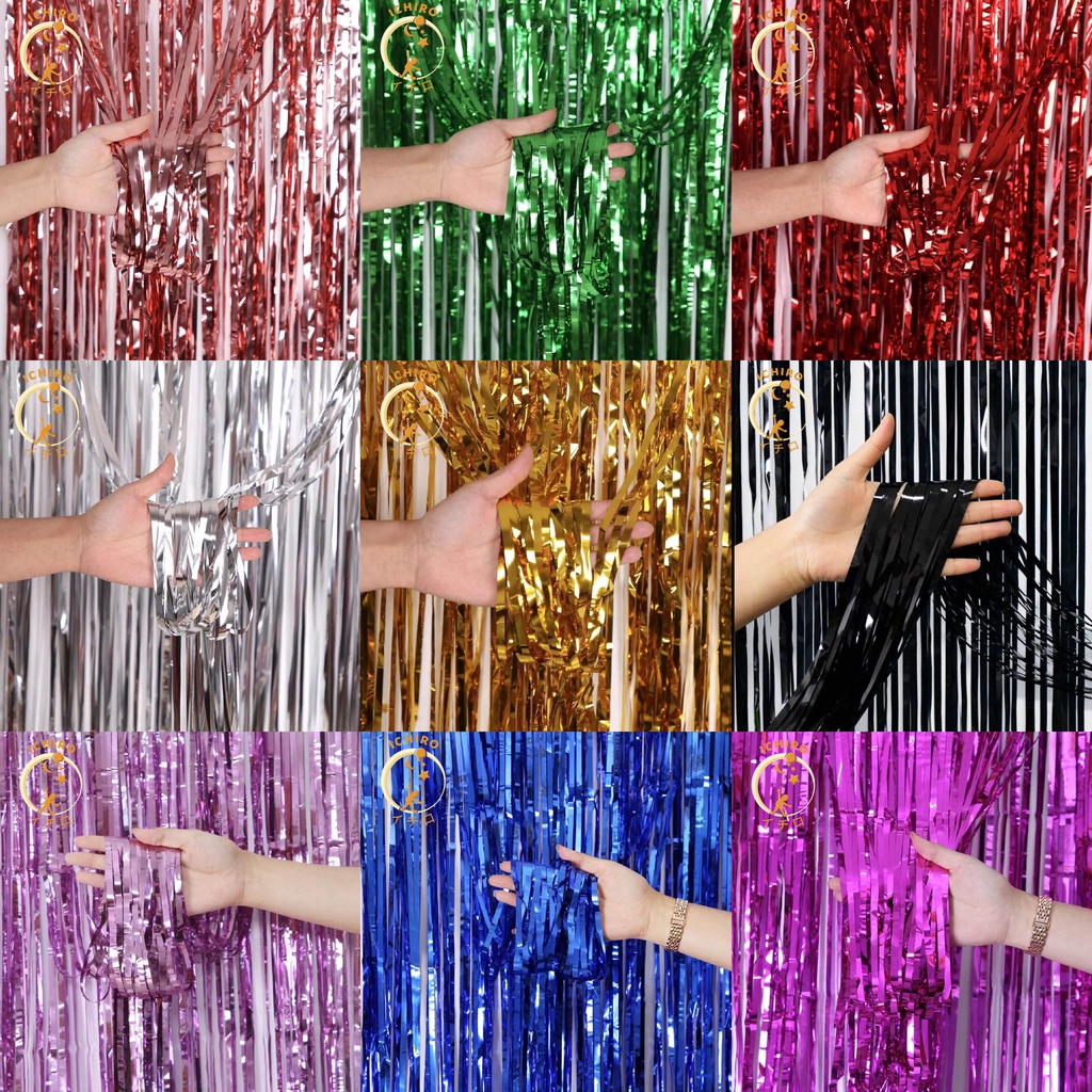 Jual Tirai Rumbai Foil Ulang Tahun Rumbai Rumbai Pesta Backdrop 2
