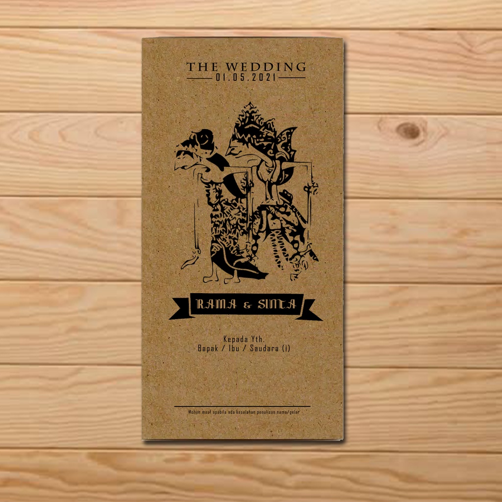 Jual Undangan pernikahan rustic, wayang, klasik | Shopee Indonesia