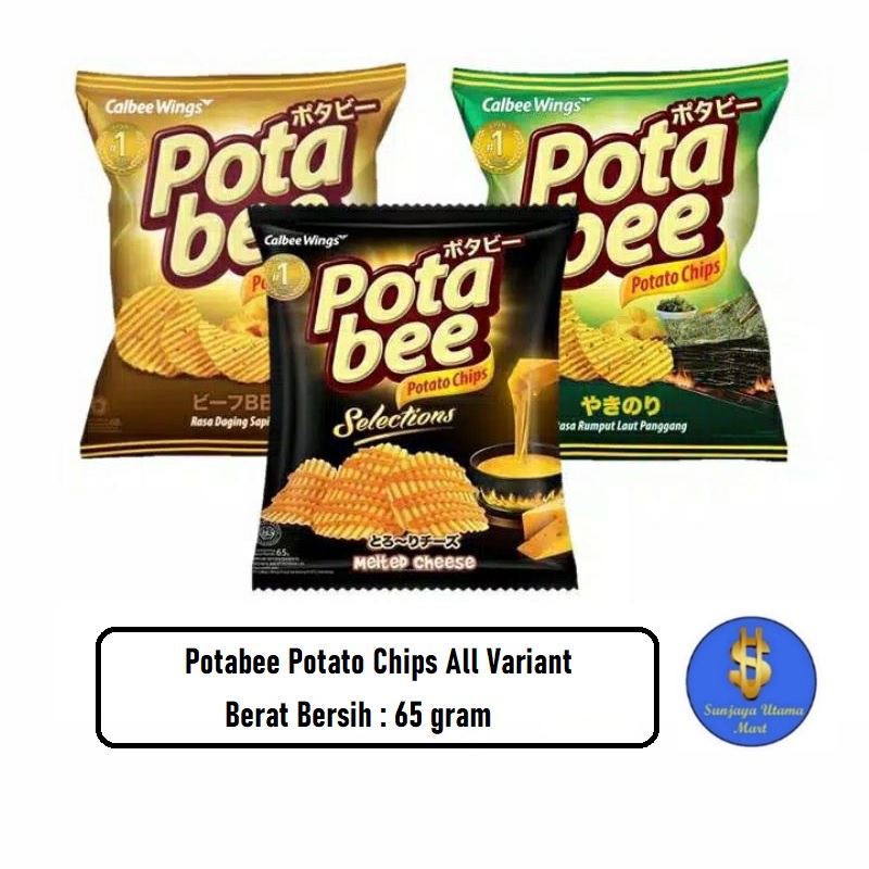 Jual Potabee Potato Chips 65gr All Variant-Snack Potabee All Variant ...
