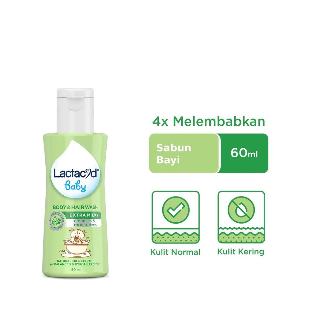 Jual LACTACYD BABY BODY & HAIR WASH GENTLE CARE | EXTRA MILKY / ACTIVE ...