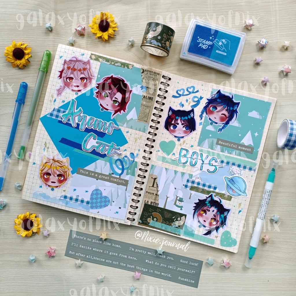 Jual Anemo cat boys sticker set (Waterproof matte sticker) | Shopee ...