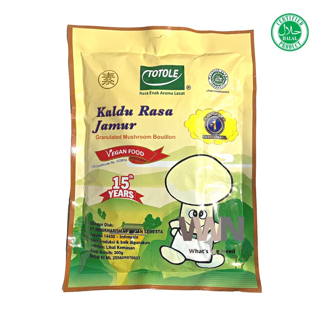 Jual Totole Kaldu Jamur NON MSG 200gr / Vegan / Kaldu Jamur (HALAL ...