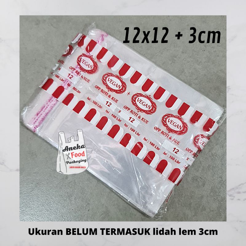 Jual Kantong plastik OPP bening roti pie bungkus sendok garpu seal lem 8x8 9x9 10x10 11x11 12x12 ...