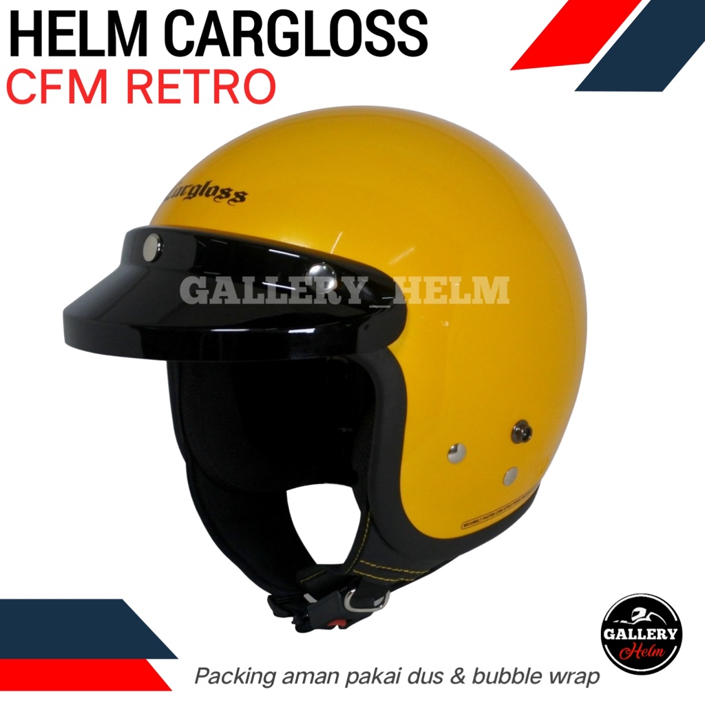 Jual HELM CARGLOSS ORIGINAL CFM RETRO HALF FACE | EXOTIC YELLOW GLOSSY ...