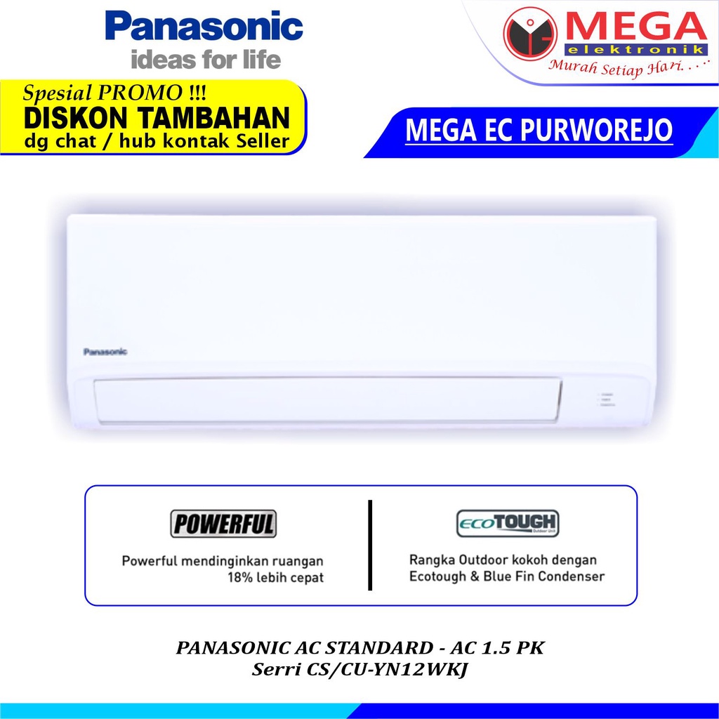 Jual AC PANASONIC 1.5 PK CS/CU-YN12WKJ / CS CU-YN12WKJ / CS-YN12WKJ STANDAR | Shopee Indonesia