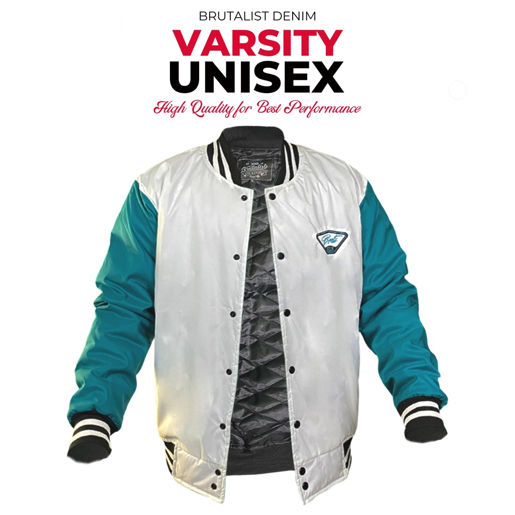 Jual Jaket Baseball Varsity jacket Pria Wanita Varity Apliksi Putih ...
