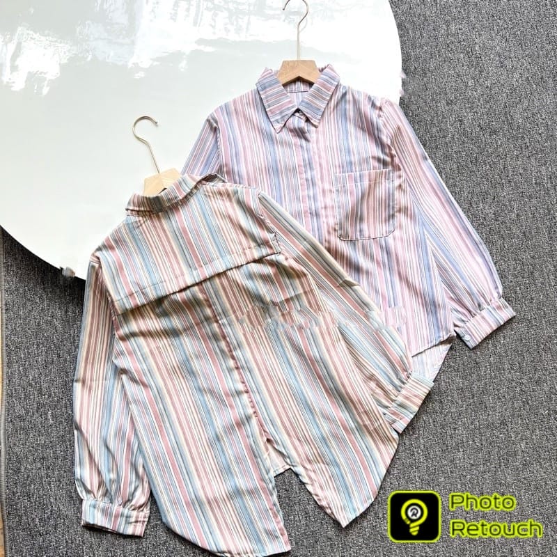 Jual AZ.FS - ZEC Atasan Kemeja MONA / LICA Stripe / Kemeja Oversize ...