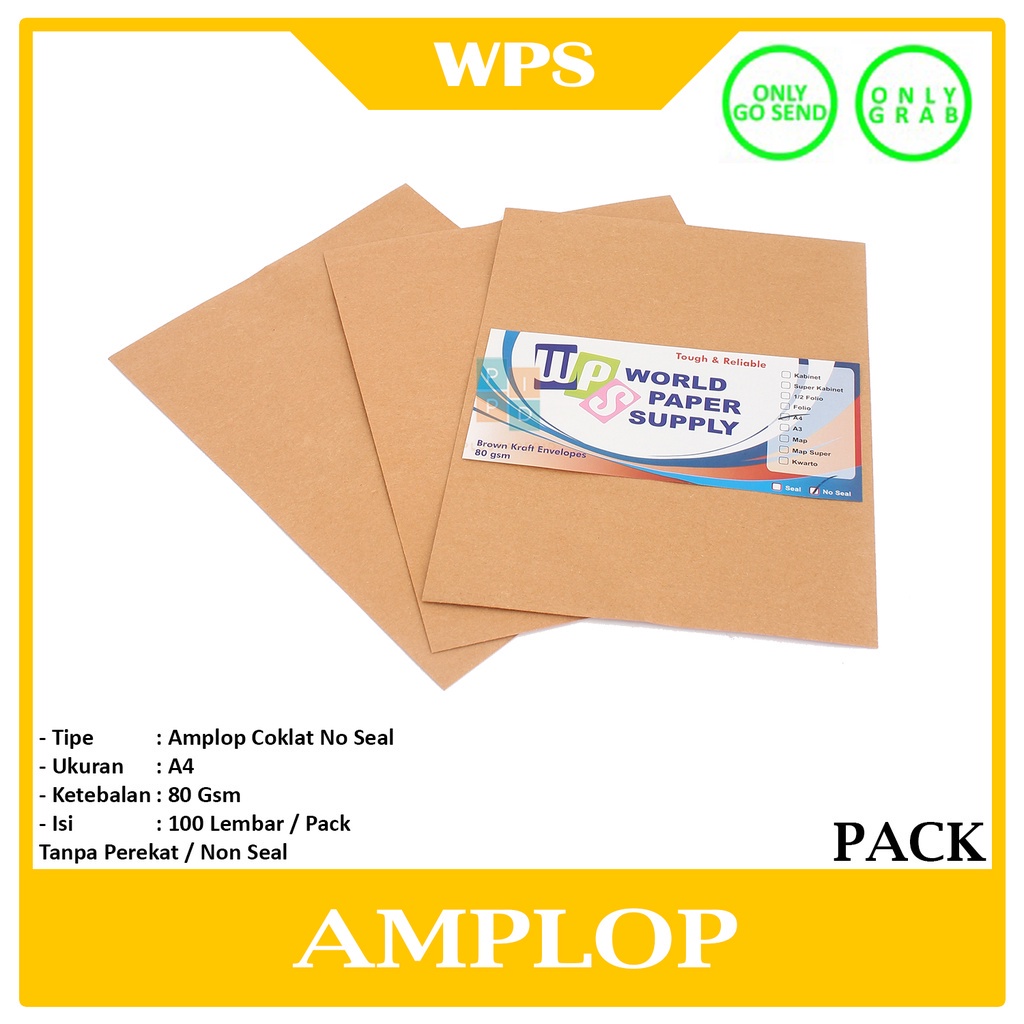 Jual WPS - Amplop Coklat Ukuran A4 ( 30 x 22 cm ) Non Seal - Pack | Shopee Indonesia
