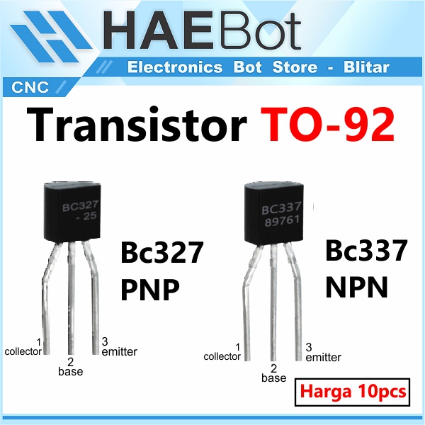Jual [HAEBOT] Amplifier Transistor BC337 BC327 NPN PNP TO-92 10 pcs 3 ...
